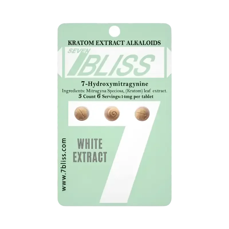 7 Bliss 3ct 7-OH Tabs – 14mg White Extract for Calm & Balance