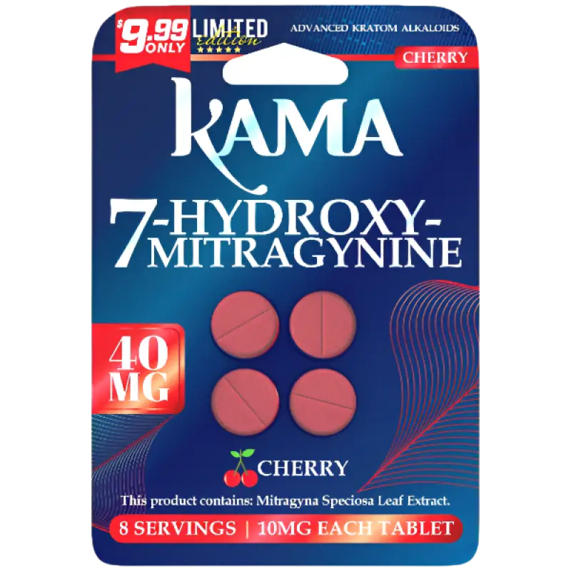 KAMA 4ct 7OH Chewable Tabs Cherry 10mg per Tablet | 7OH+